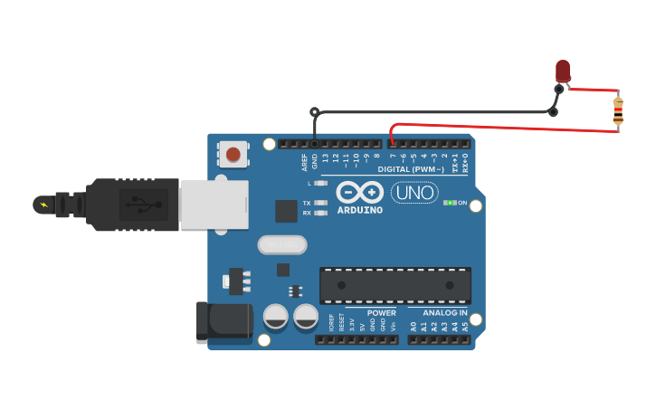 Circuit design Led con arduino - Tinkercad
