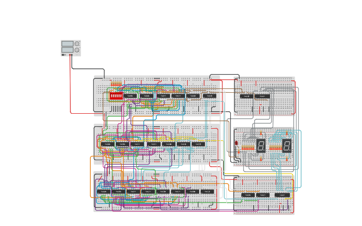 Circuit design Circuito Lógica combinacional - Tinkercad