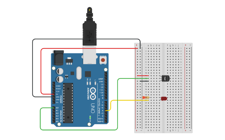Circuit design Lab 08: Temperature Sensor | Tinkercad