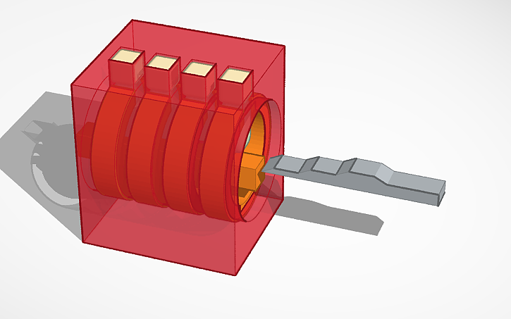 3D design Pin Lock [FAIL] - Tinkercad