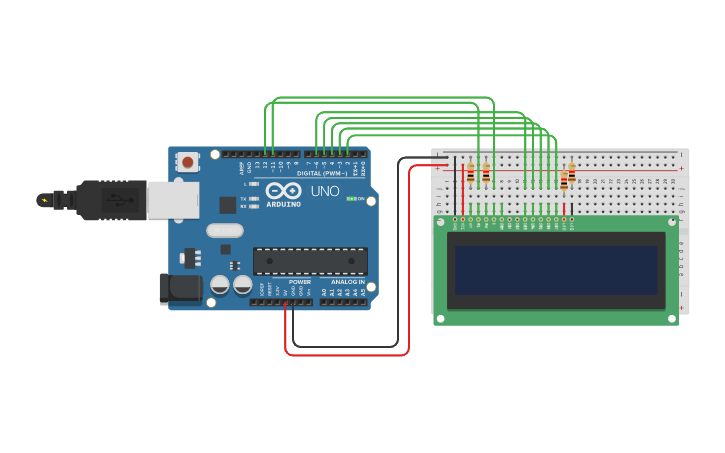 Circuit design LCD Display | Tinkercad