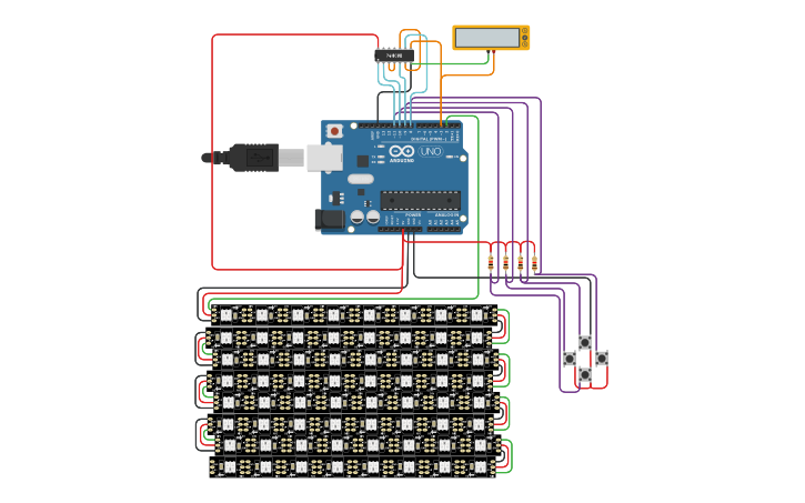 Circuit design NeoPixel_Snake - Tinkercad