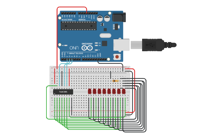 Circuit design Tema 21: Ej 1 - Monitor de Serie | Tinkercad