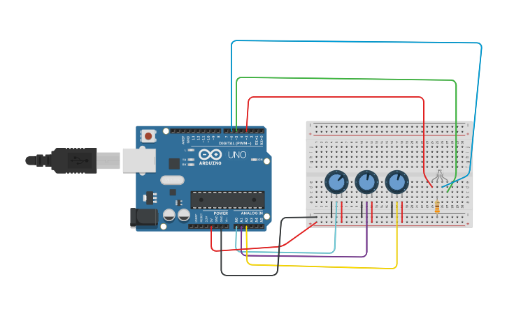 Circuit design rgb - Tinkercad