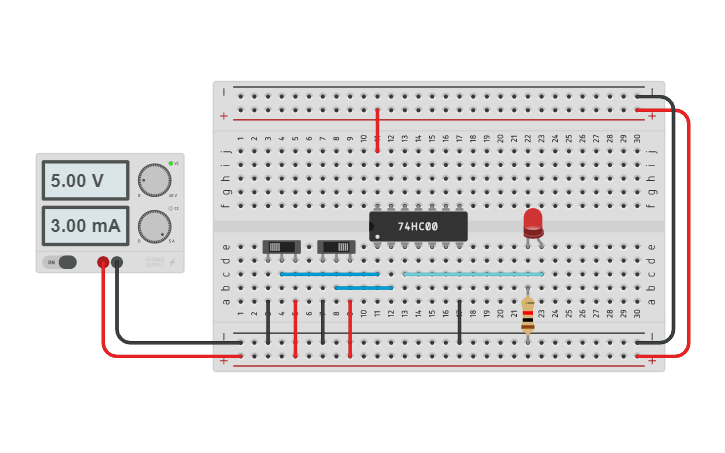 Circuit design CIRCUITO NAND - Tinkercad
