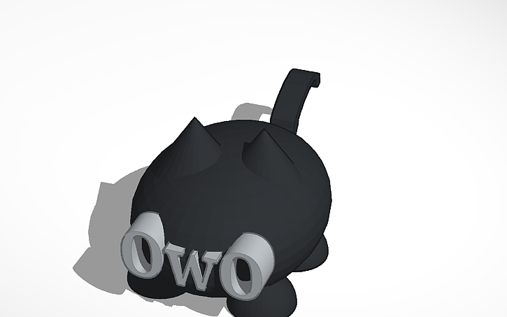 3D design Black OwO cat - Tinkercad