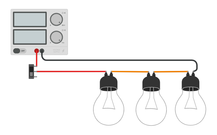 Circuit Design Bulbs In Series Tinkercad