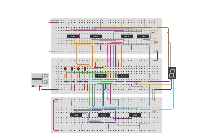 Circuit design Working Decoder using Basic Gates - Tinkercad