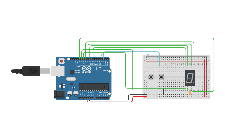 Circuit design Contador - Tinkercad