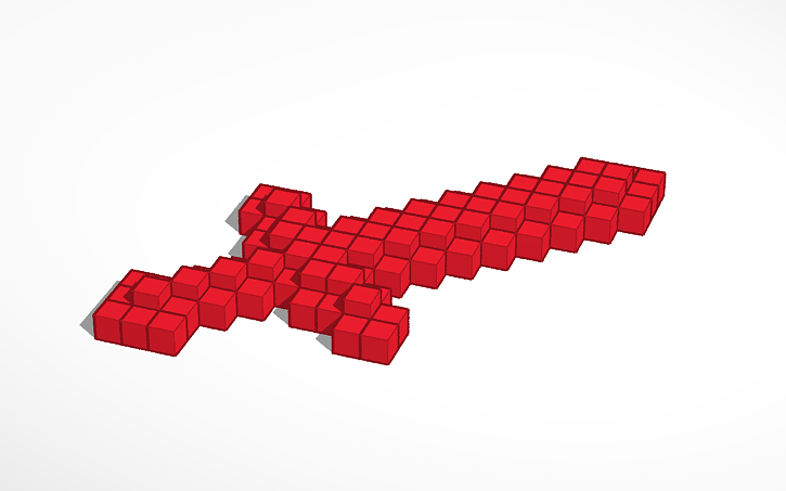 3D design Minecraft Sword - Tinkercad