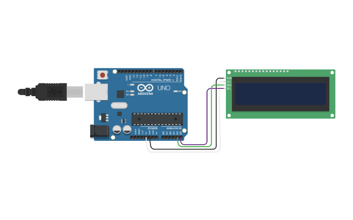Circuit design lcdi2c - Tinkercad