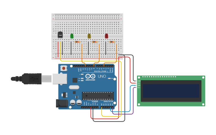 Circuit design Rangkaian Pendeteksi Suhu Kereta Pembangkit - Tinkercad Circuit design Rangkaian Pendeteksi Suhu Kereta Pembangkit - Tinkercad