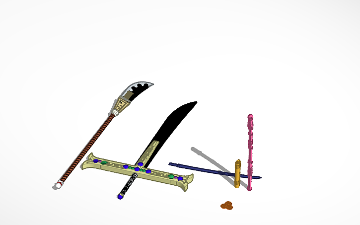 3D design One piece fancy swords - Tinkercad