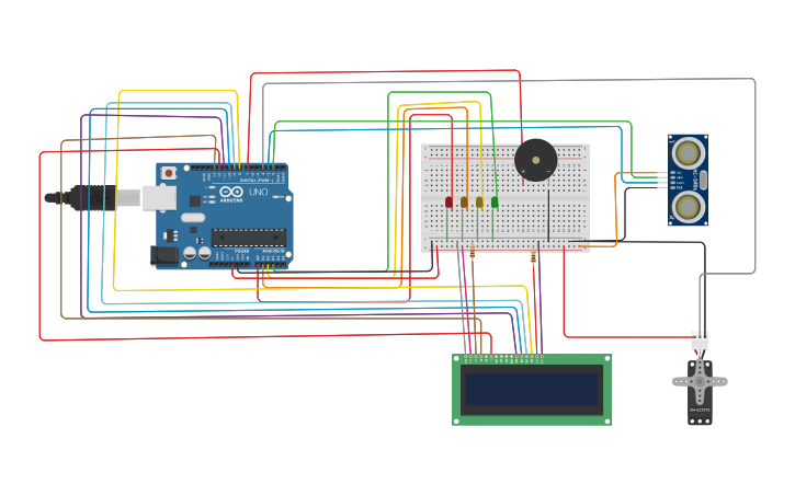 Circuit Design Microprocessors Project On Water Level Monitoring System Tinkercad