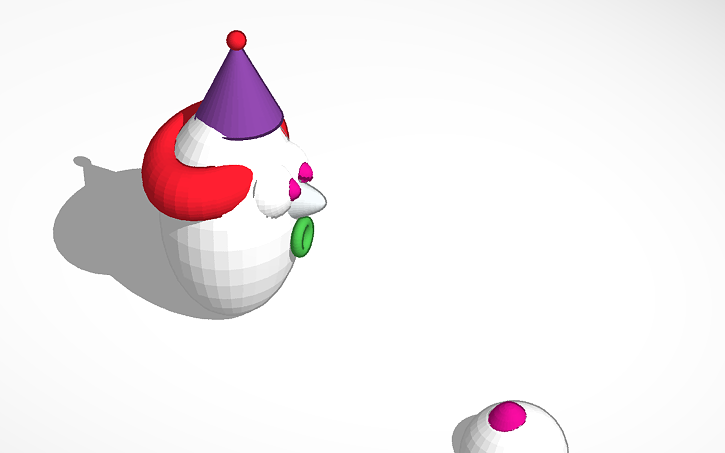 3D design Bozo the clown - Tinkercad