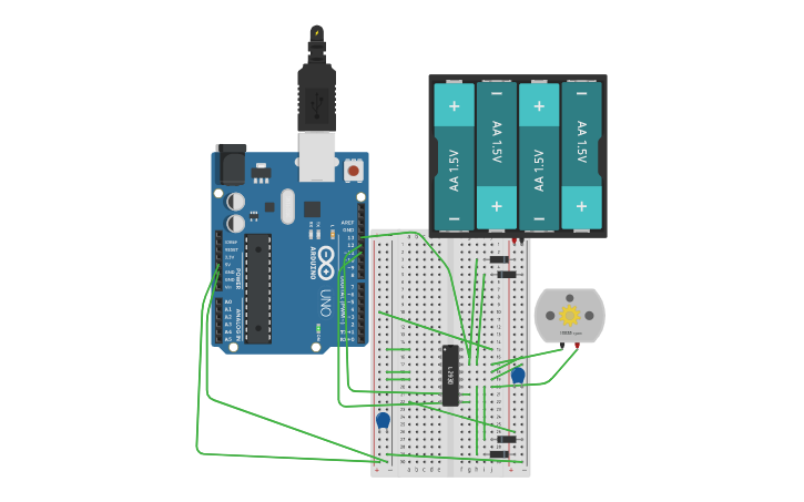 Circuit design Two direction DC motor - Tinkercad