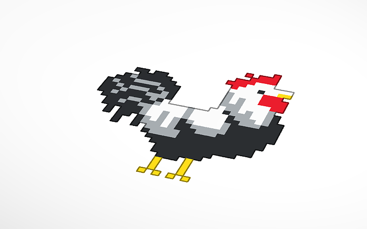 3D design Rooster Pixel Art | Tinkercad