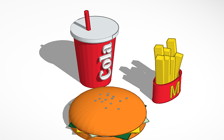 3D design Бургер / burger menu - Tinkercad