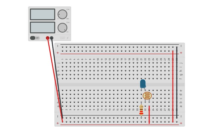 Circuit design photoresistor - Tinkercad