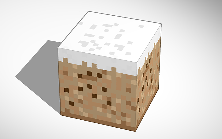 3D design Snowy Grass Block - Tinkercad