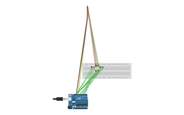 Circuit design Traffic Light Intersection | Tinkercad