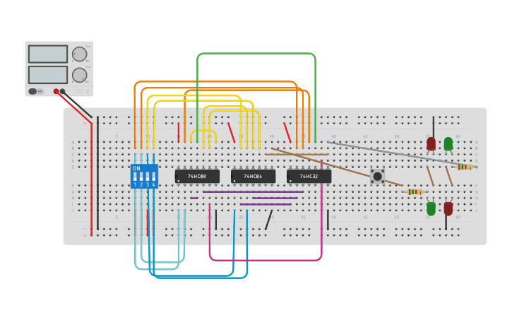 Circuit design Circuito do semáforo - Tinkercad