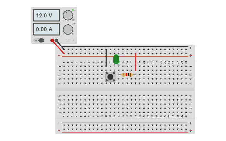 Circuit design Encender LED | Tinkercad