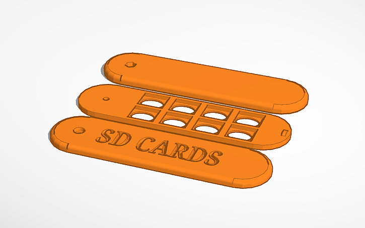 3D design SD CARD holder - Tinkercad
