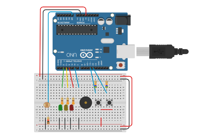 Circuit design Arduino basico - Tinkercad