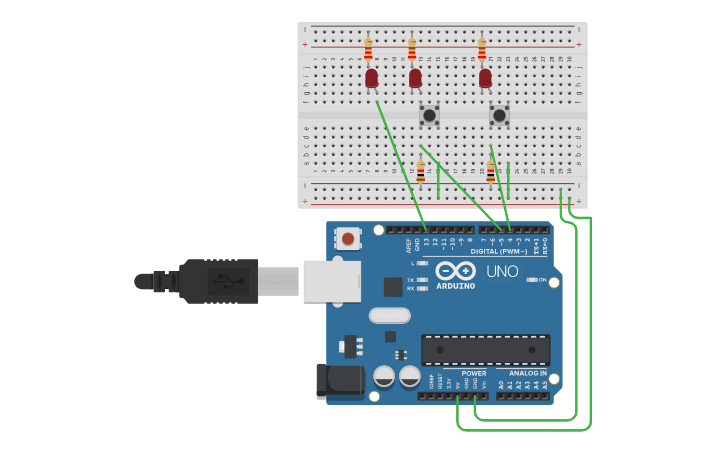 Circuit design logic gate assignment 1 B - Tinkercad