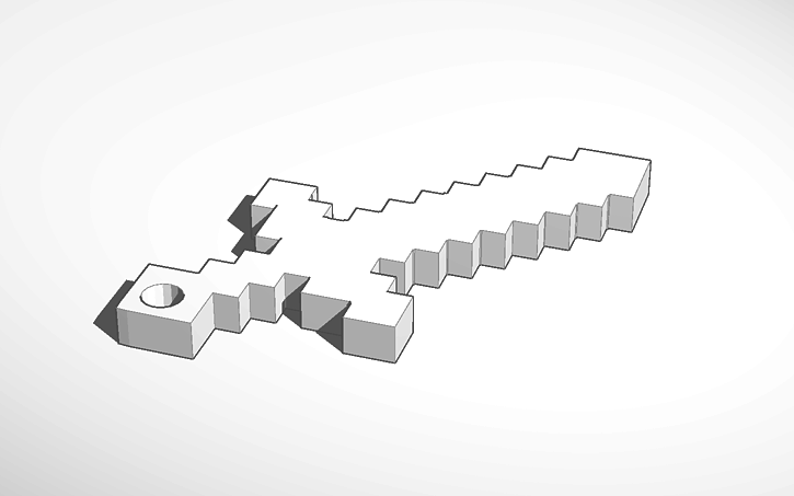 3D design Minecraft sword - Tinkercad