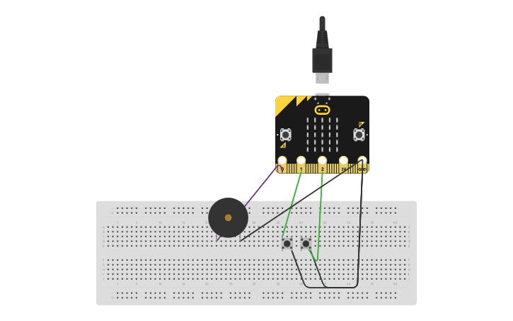Circuit design Micro:Bit Piano - Tinkercad