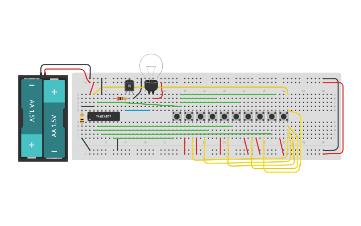 Circuit design Security key with button combination - Tinkercad