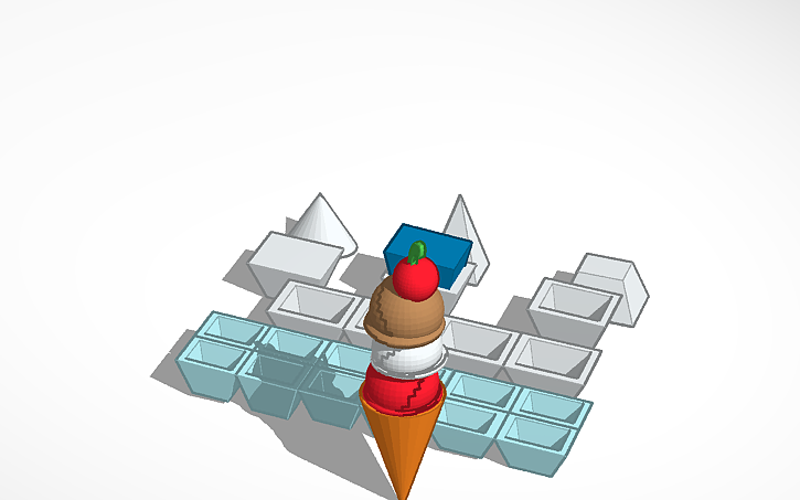 3D design Ice tray & Ice cream - Tinkercad