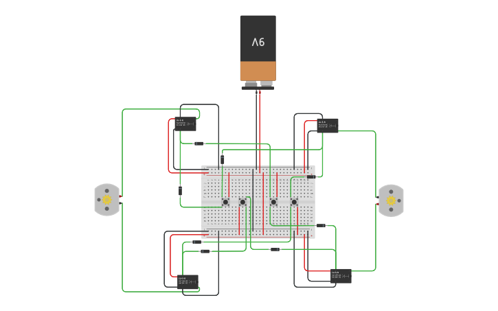 Circuit design Differential Drive - Tinkercad