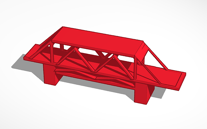 3D design Truss Bridge - Tinkercad