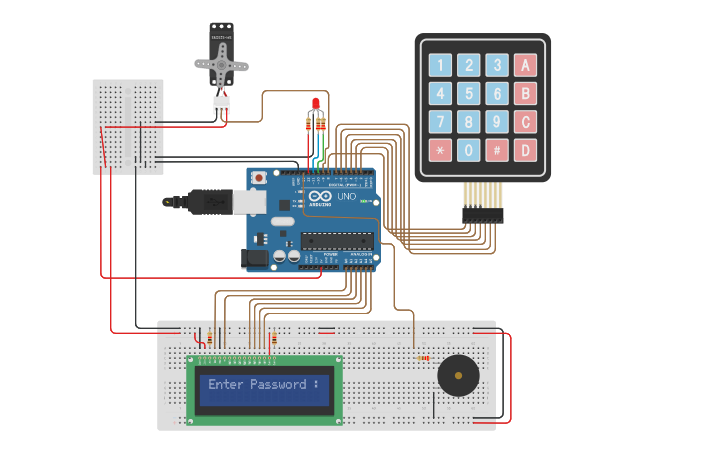 Circuit Design Smart Security System Tinkercad