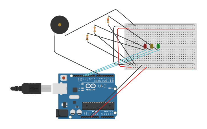 Circuit design Actividad zumbador - Tinkercad