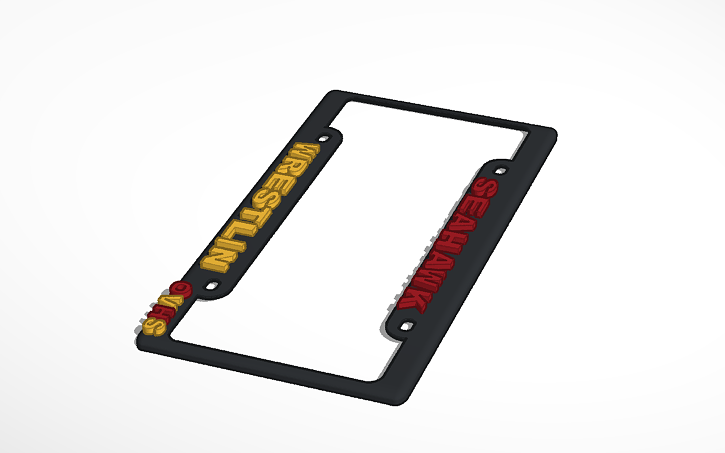 3D design License plate - Tinkercad