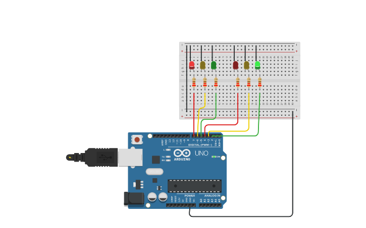 Circuit design Semaforo crucero - Tinkercad