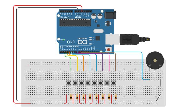 Circuit design Mini Piano - Tinkercad