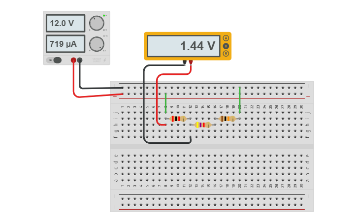 Circuit design LAB 2 SERIES VOLTAGE - Tinkercad