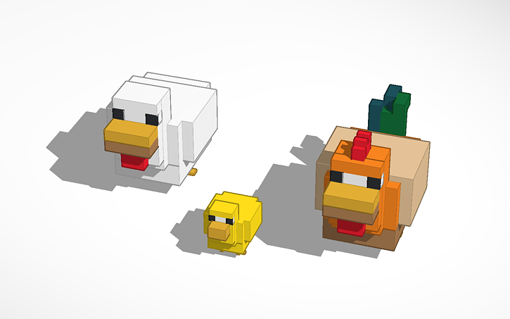 3D design Minecraft Chicken, Rooster, & Chick (SWIP) - Tinkercad