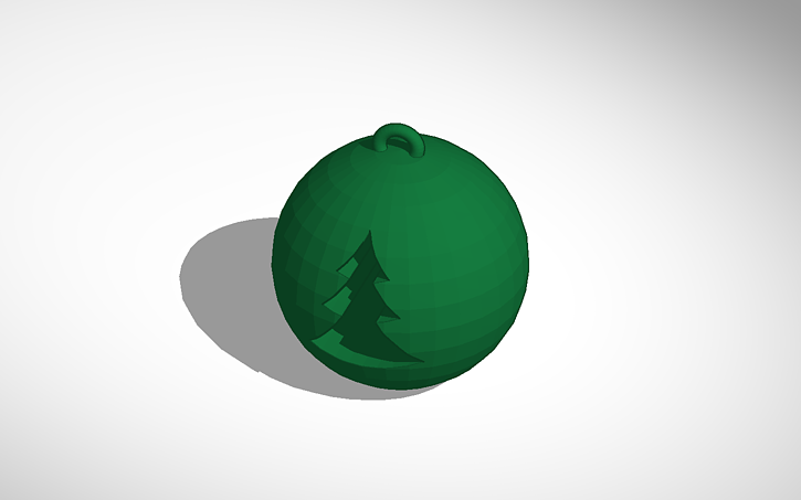 3D design Ball Ornament with Tree Cutout - Tinkercad