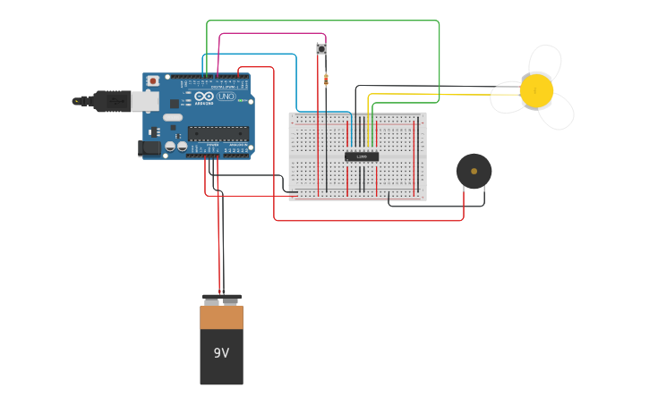 Circuit design Copy of Motor Controller L293 H-Bridge | Tinkercad