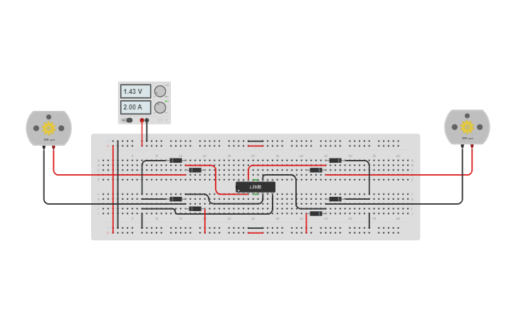 Circuit design L293D - Christopher Rodríguez Castillo 303 - Tinkercad
