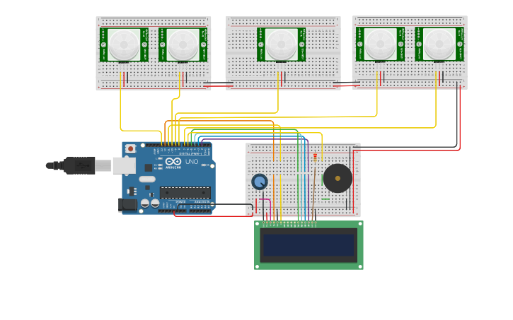Circuit Design Sensor De Presença Tinkercad 