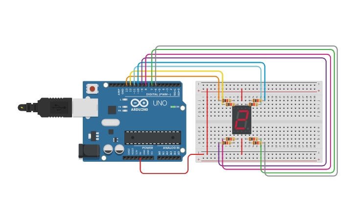 Circuit design 7 SEGMENTOWY WYŚWIETLACZ (wspólna anoda) - tablice ...
