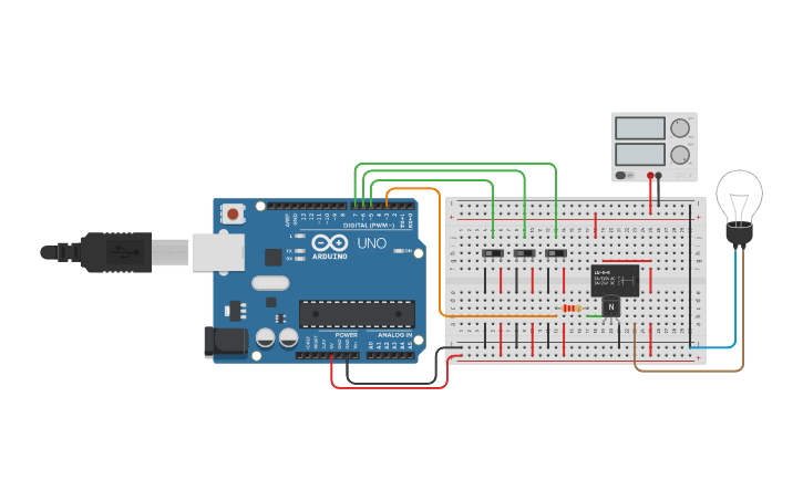 Circuit design Comando lampada da tre punti con Arduino (invertita ...
