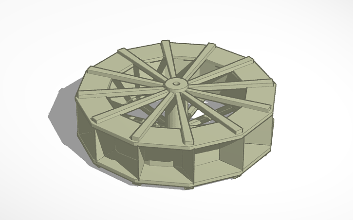 3D design Water wheel V-1 - Tinkercad